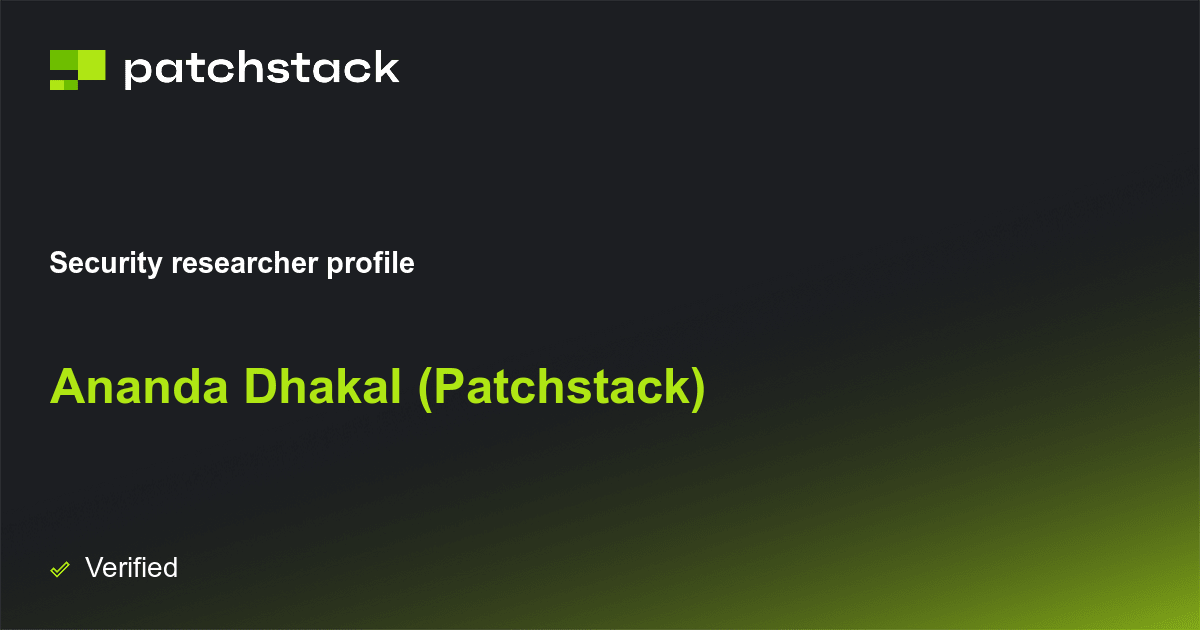 Ananda Dhakal (Patchstack) - Patchstack Alliance Verified Researcher